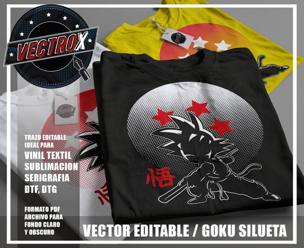 Vector Editable - Goku Silueta