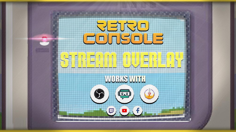 RETRO CONSOLE Animated Twitch Overlay ⭐ Mega Pack ⭐