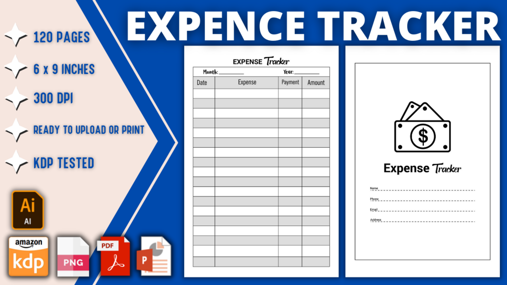 Expense Tracker Interior Template Ready to Upload In KDP