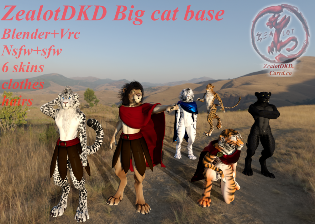 ZealotDKD Big Cat Male for blender + vrchat