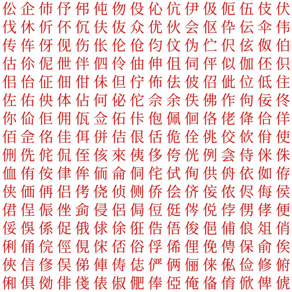 Unicode CJK 4f00-4fff, 256 letters, BLEND file for 3d