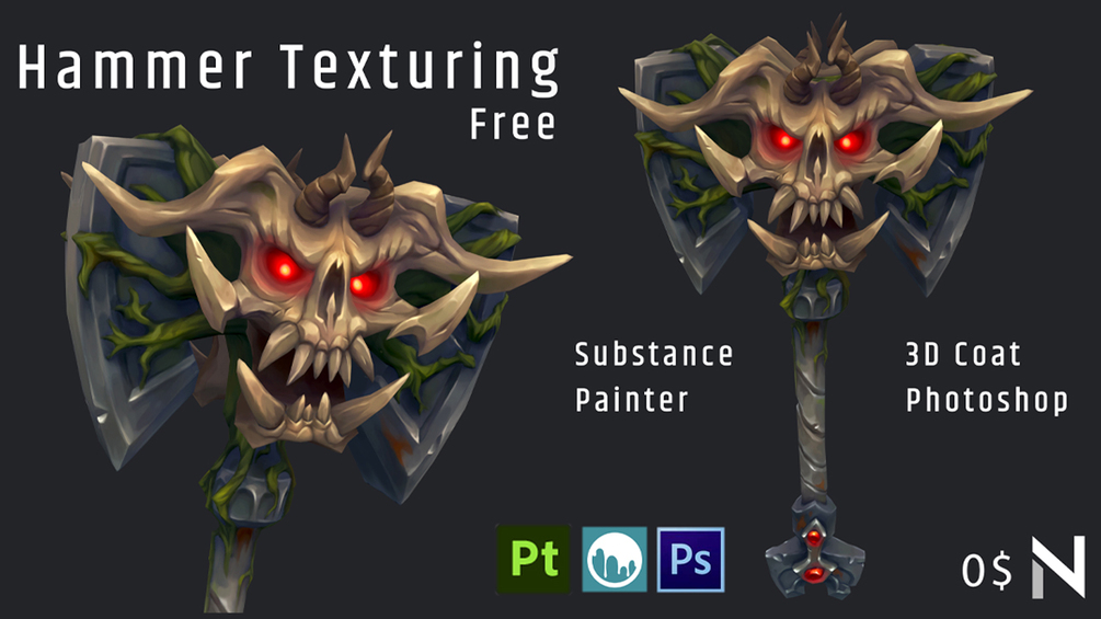 Hammer Texturing - Handpaint 3D process