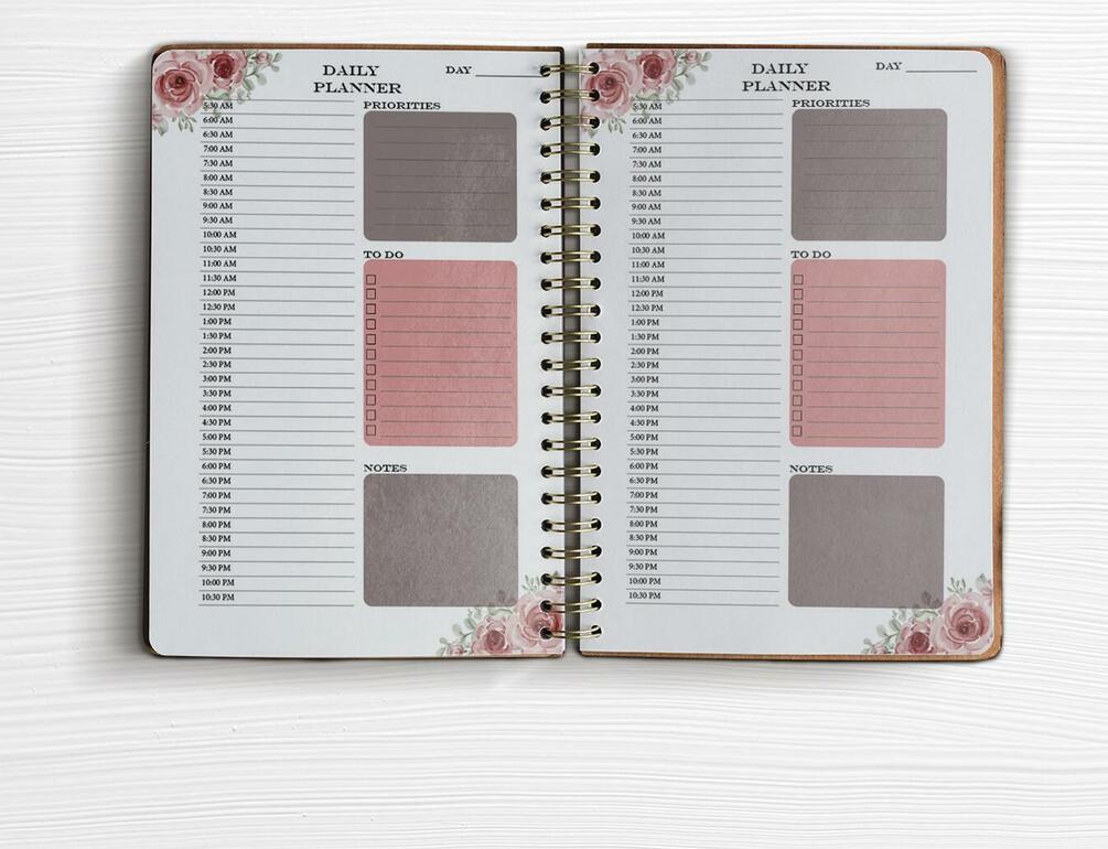 Red Daily Planner, Red Day Planner, Red Work Planner, Red Hourly ...