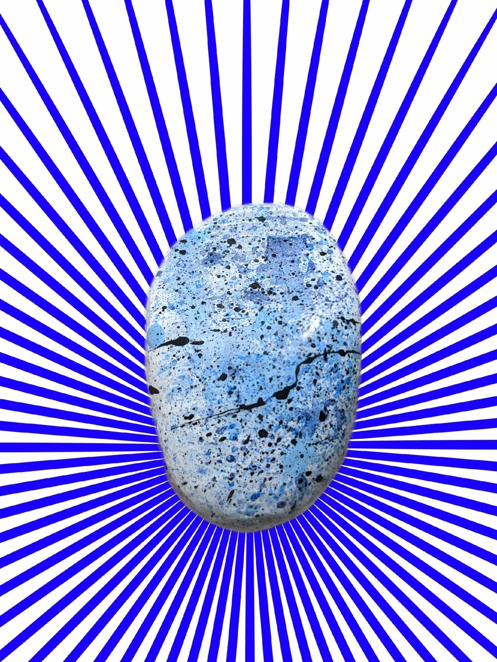 Splatter Blue #10 - Painted Rock & NFT