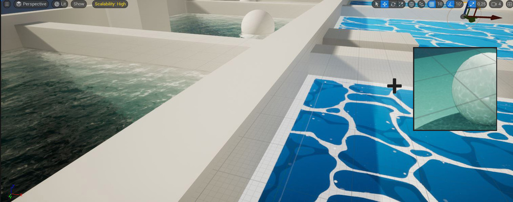 (UE5) Realist and Cartoon Water shaders + Caustics projector