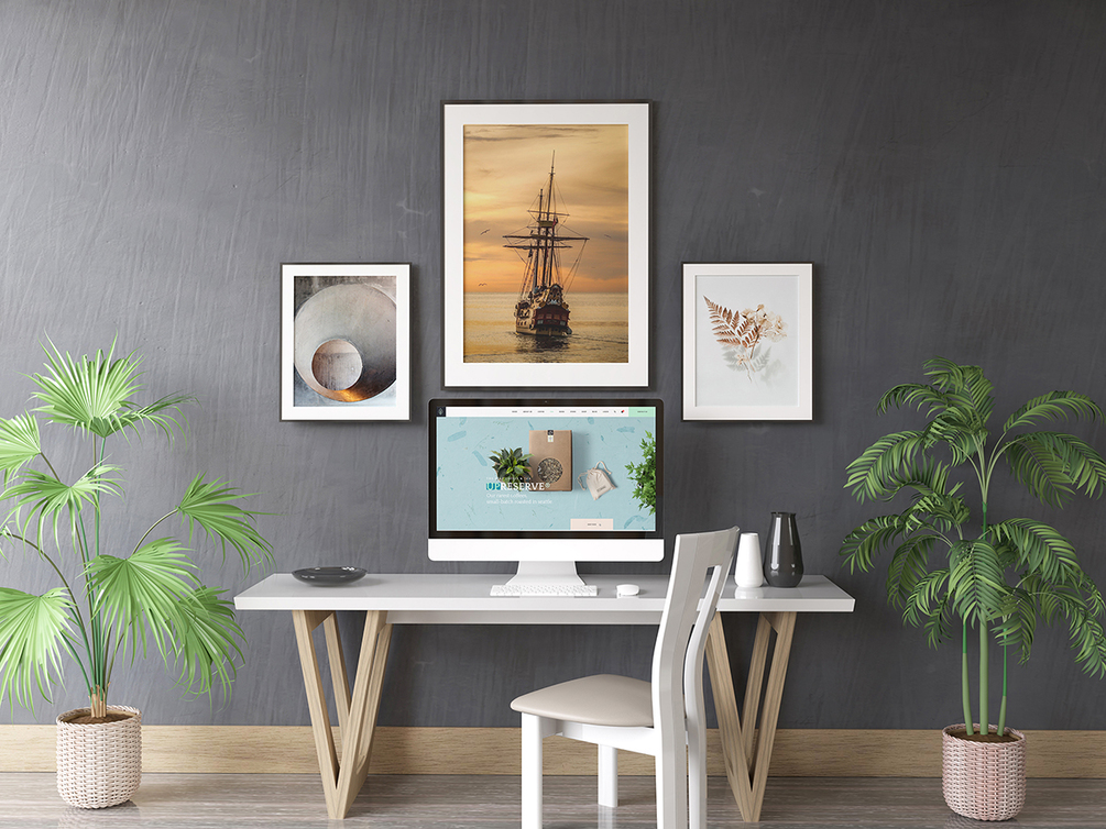 Desktop Screen And Frames Mock Up