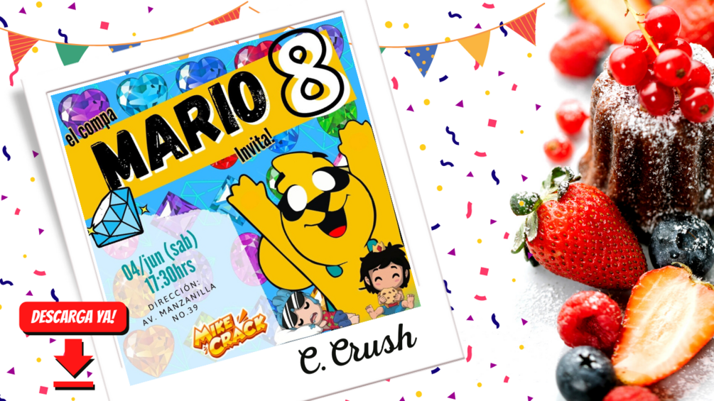 Invitación de cumpleaños. "Los compas" ¡Agrega el texto y LISTO!