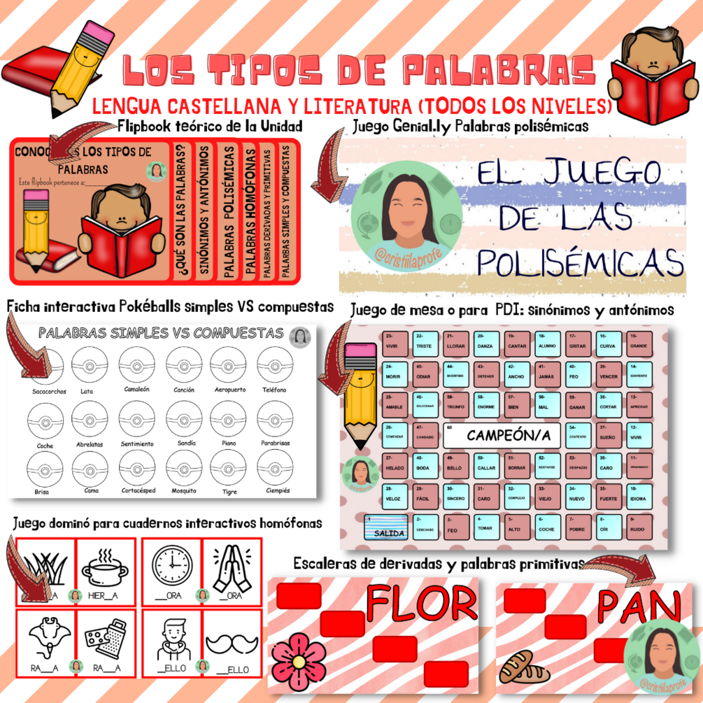 PACK MATERIALES LAS PALABRAS Y SU TIPOLOGÍA