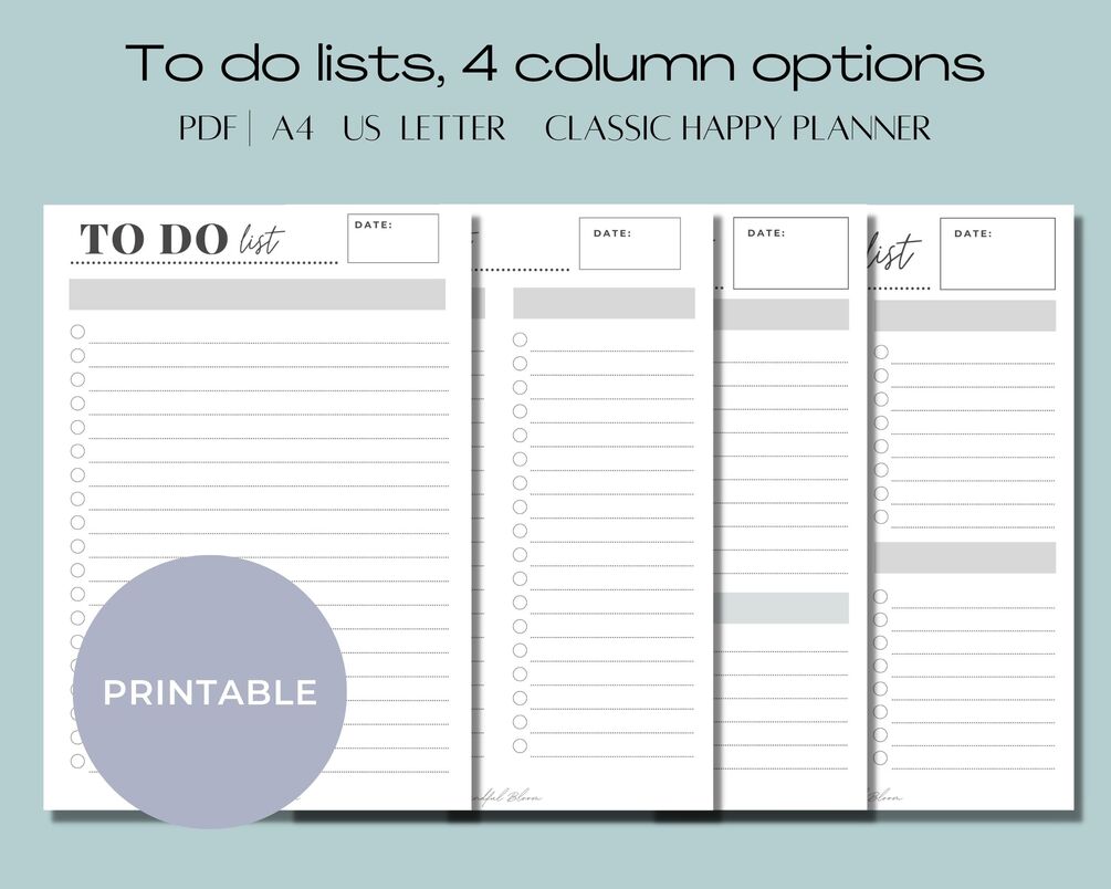 To Do List, 4 option columns CHP