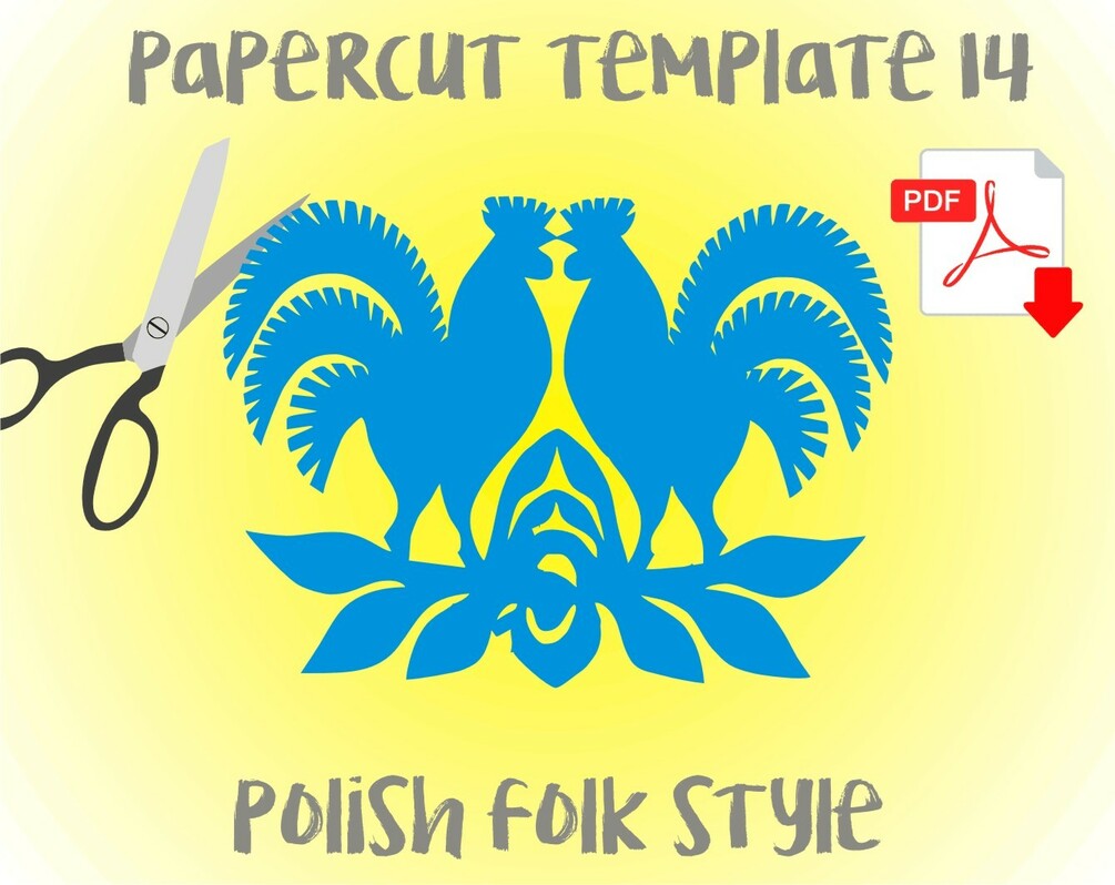 Papercut printable template from Poland / paper cut / folk art / paper ...