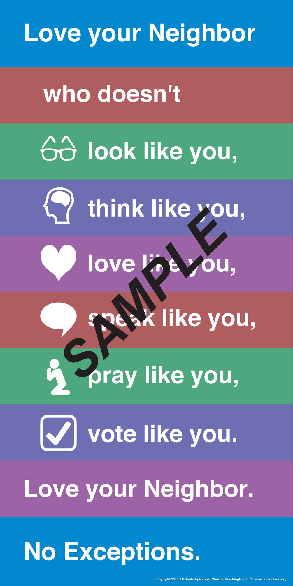 [10-PACK] 2-Sided Love Your Neighbor Yard Sign (1' x 2')