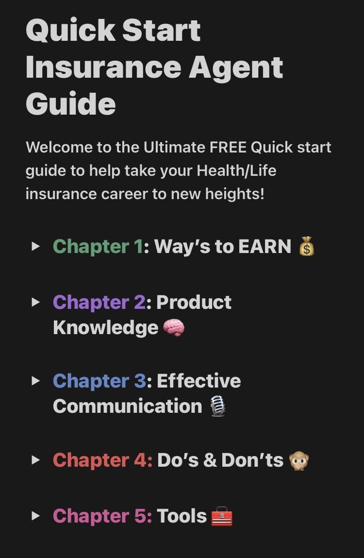 Quick Start Insurance Agent Guide