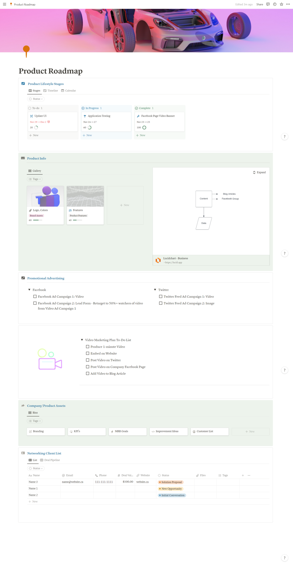Product RoadMap Accelerator for Notion