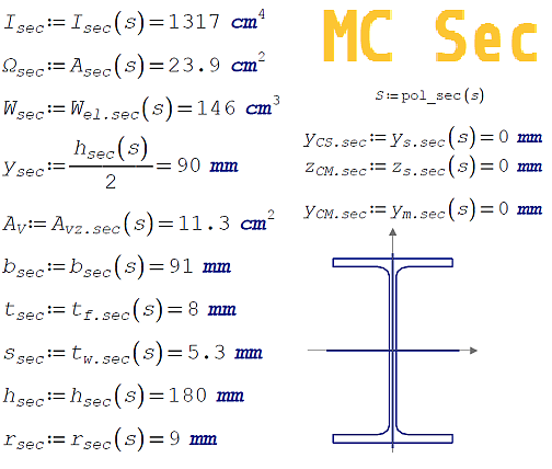 MC Sec - MathCad learns standard steel Section Profiles