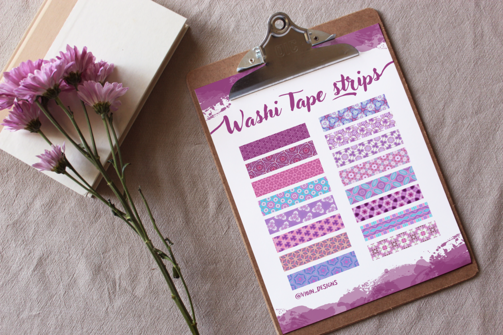 16 Washi Tape strips Printables Digital Download - FREE for a limited time!