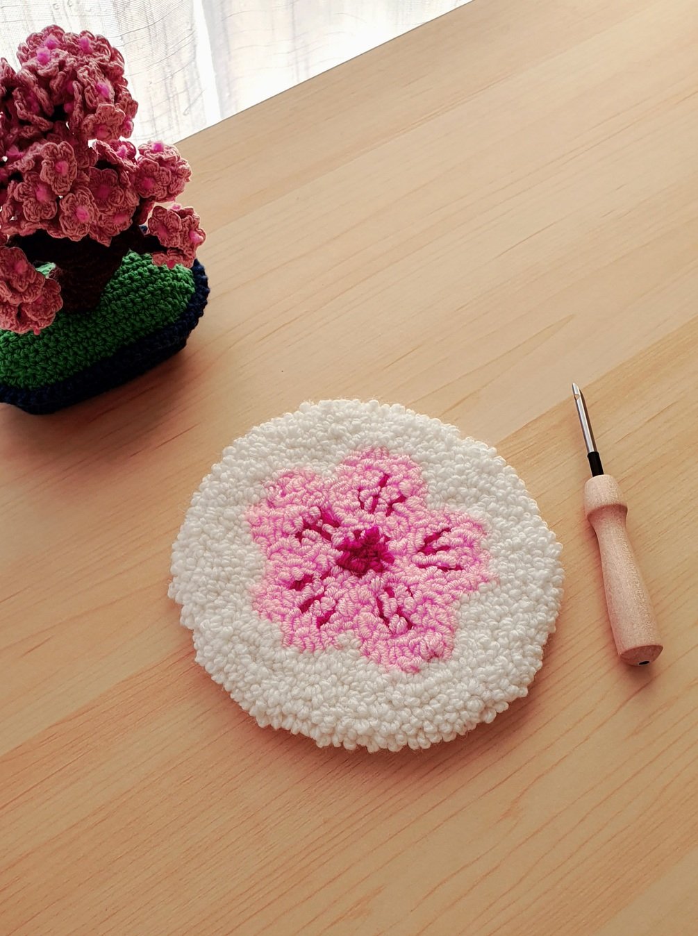 Cherry Blossom Flower Punch Needle Pattern