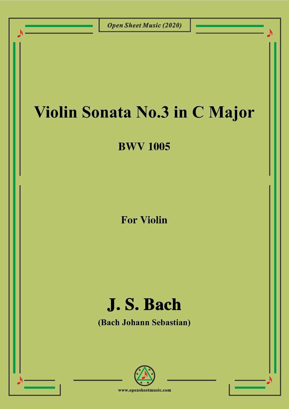 Bach,J.S.-Violin Sonata No.3,in C Major,BWV 1005,for Violin