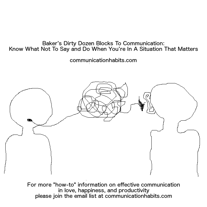 Baker's Dirty Dozen Blocks To Communication