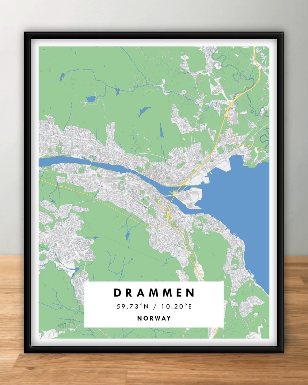 DRAMMEN, Norway – Digital Map Poster – Geographical