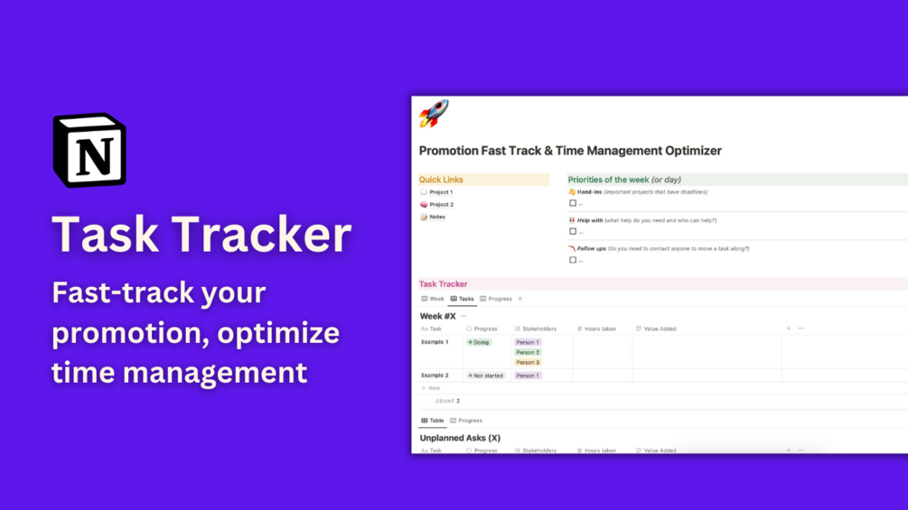 Promotion Fast Track & Time Management Optimizer - Notion Template