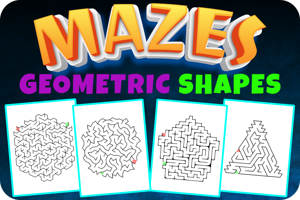 Maze Activities Book: 50 Geometric Shapes