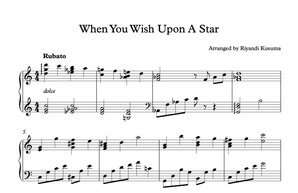 When You Wish Upon A Star (Sheet Music)
