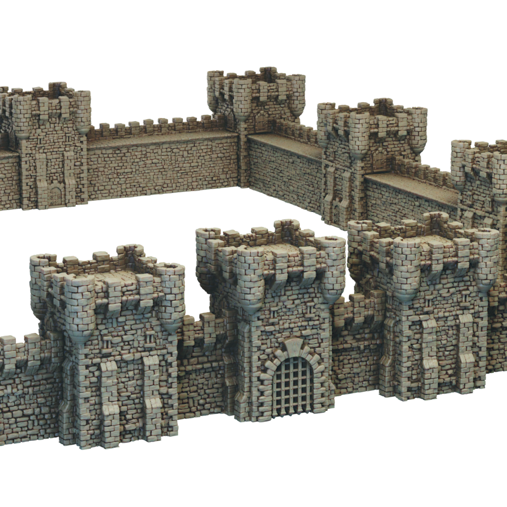 Scenery 10mm: City Walls (Designed for Resin, can print in FDM)