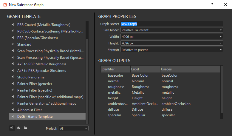 DeGi - Game Template - Substance Designer