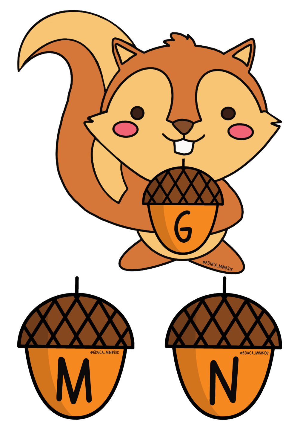 Ardillas de letras y números