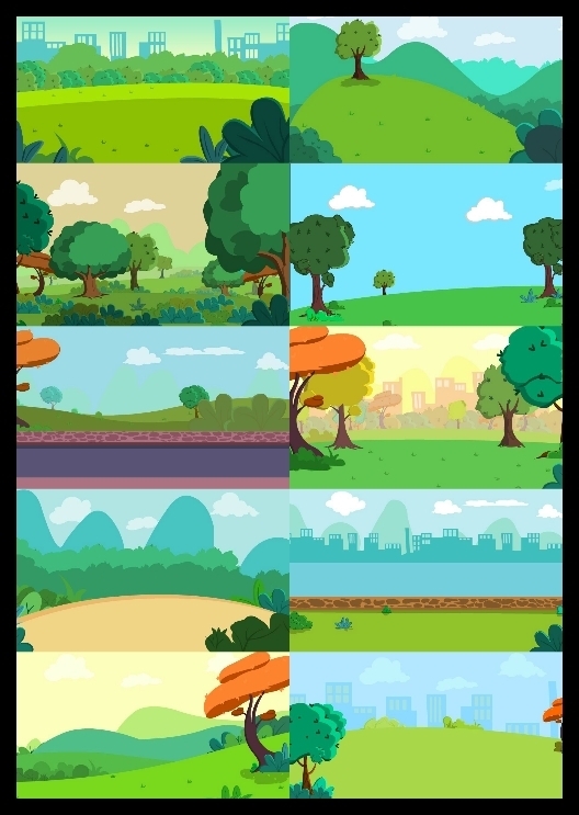 10 Vector Backgrounds 2D