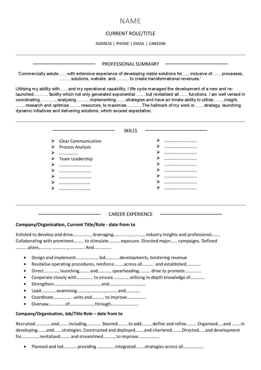 Functional Resume Template