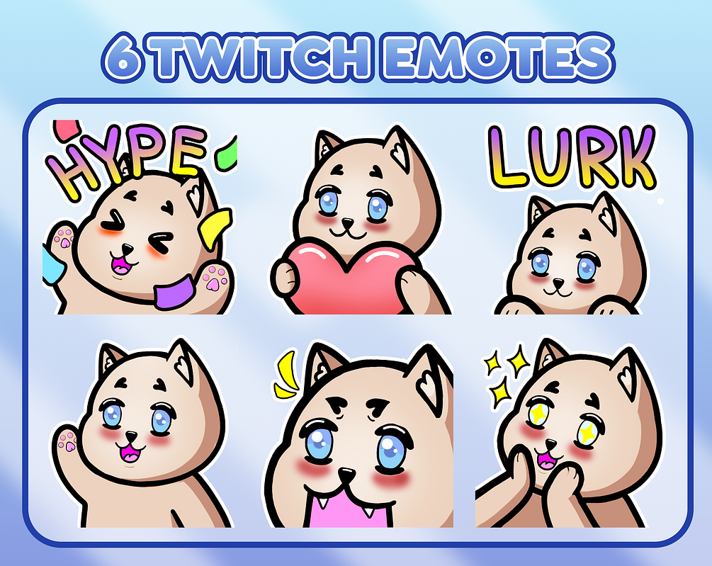 6 White Kitty Emotes for Twitch, Discord or Youtube | cute cat heart ...