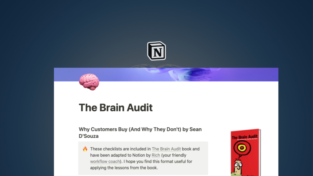 Notion The Brain Audit Book Checklist Template
