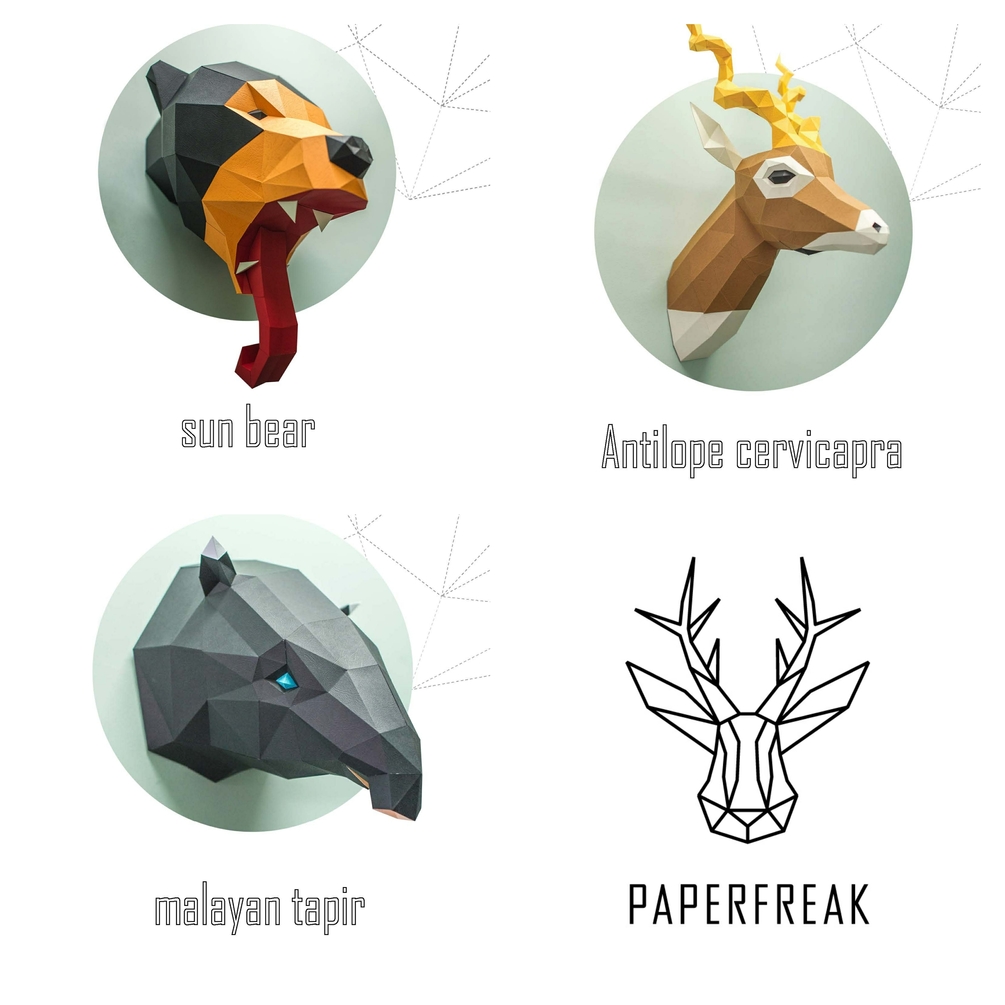 Papercraft rare animal pack 3D template