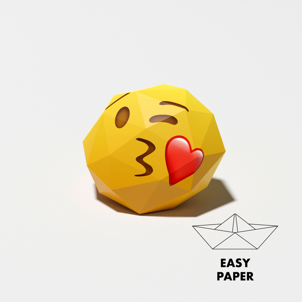 Kiss Emoji Papercraft for beginners