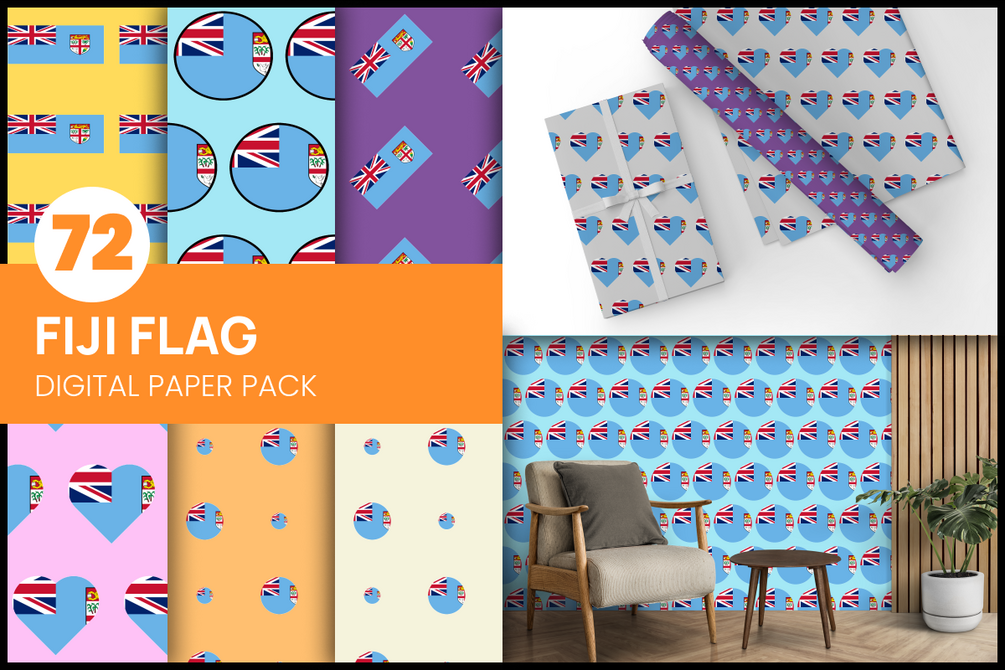 Fiji Flag Seamless Patterns