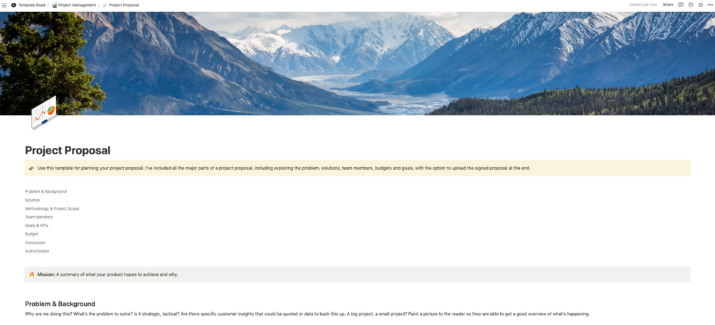 Notion - Project Proposal Template