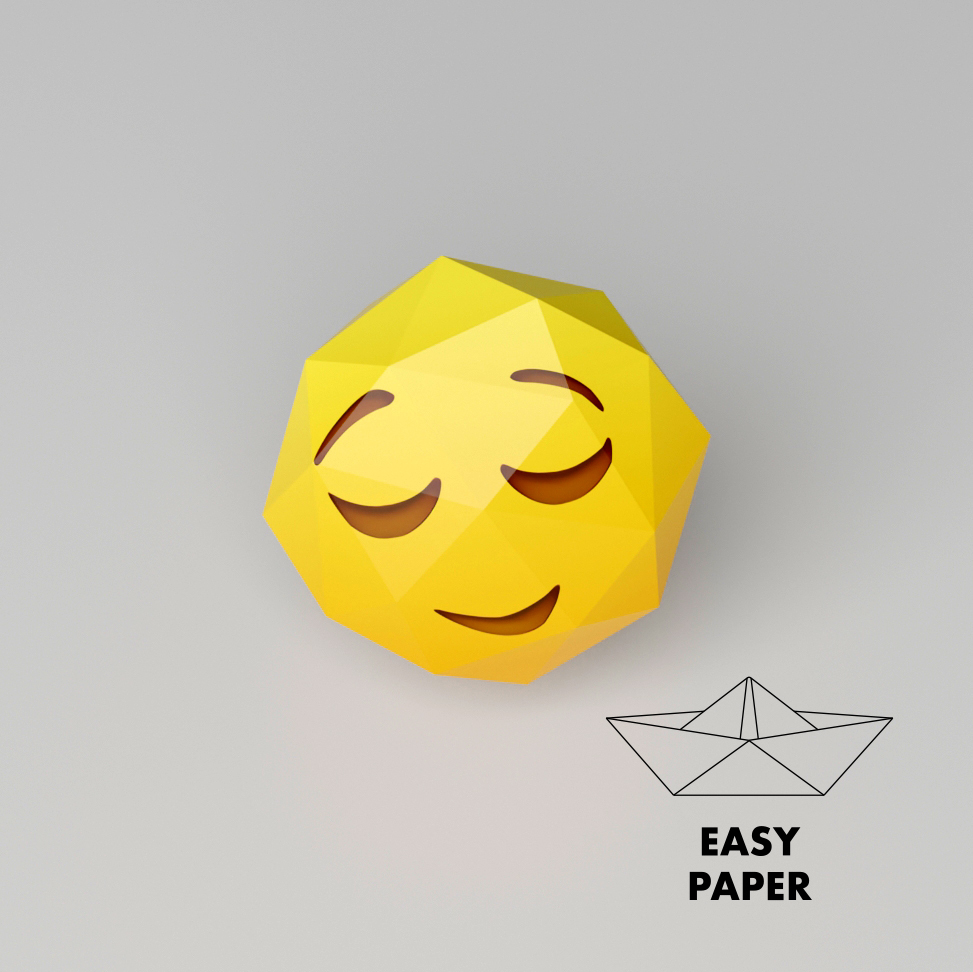 Content Face Emoji Papercraft for beginners