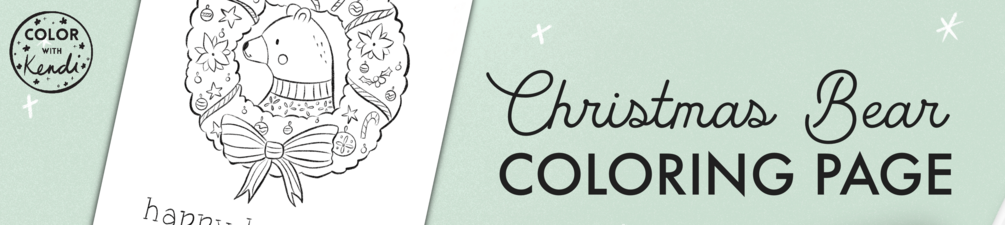 Christmas Bear - Coloring Page (by Color with Kendi)