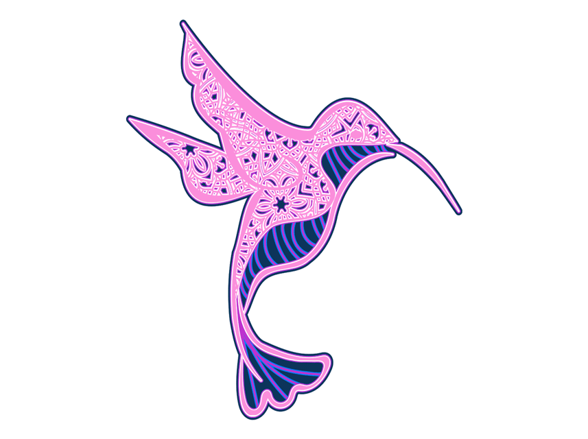 3D Multi Layer Hummingbird Cut File