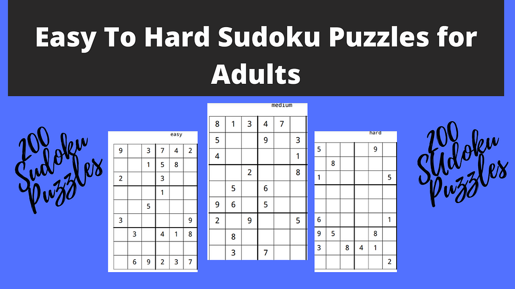 Best Easy to Hard Sudoku Puzzles for Adults