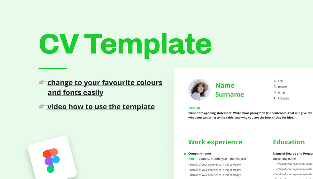 Figma CV Template (+ video how to use it)
