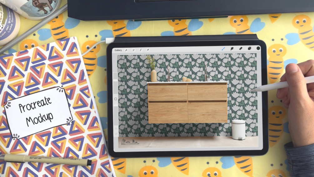 [Free] Procreate Mockup Wallpaper Bathroom