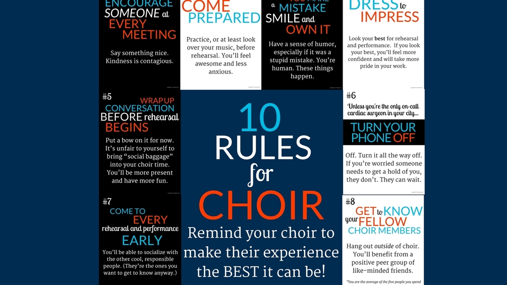 10 Principles for choir: Bulletin Board Poster Set (US Letter size)