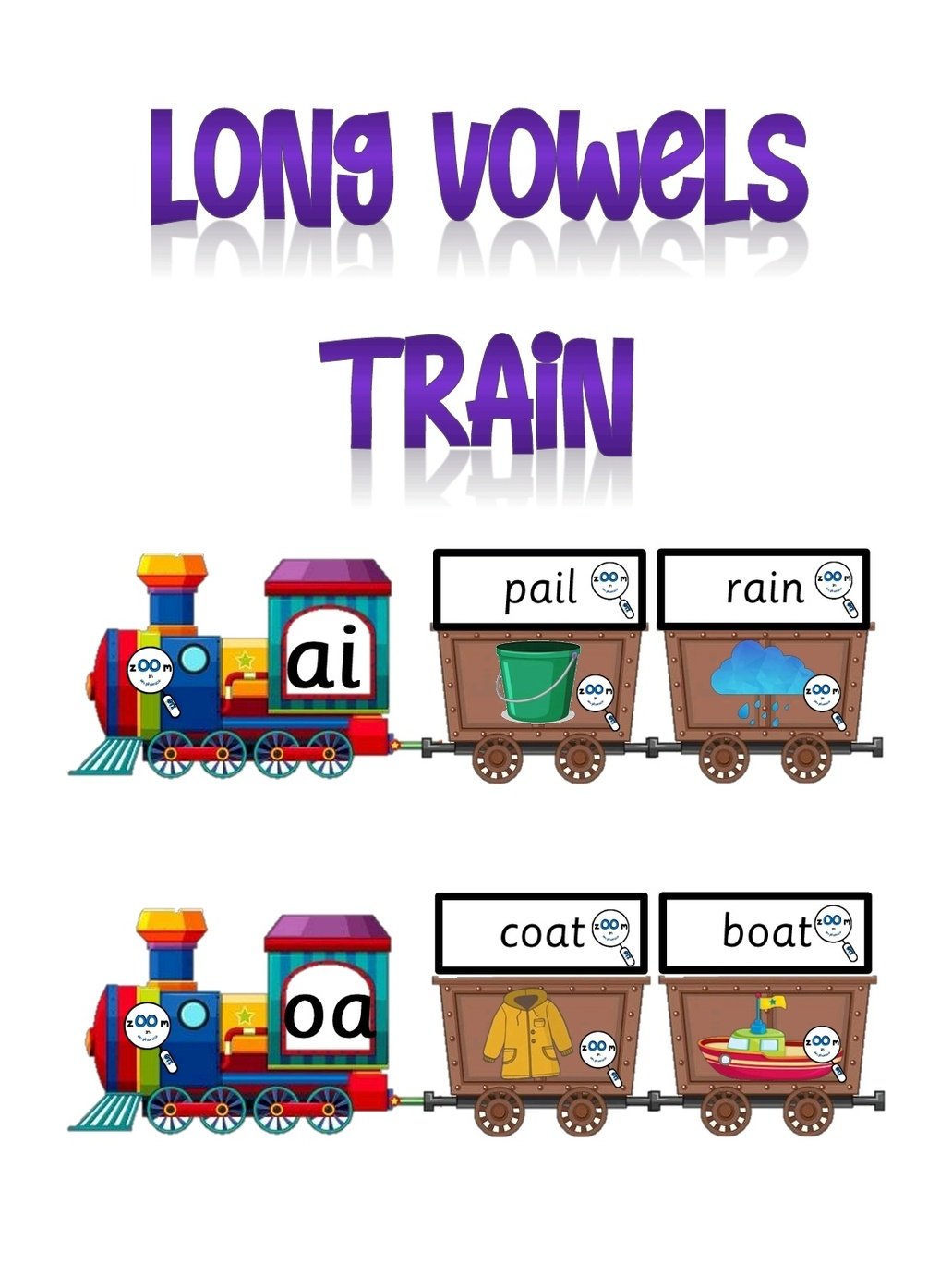 Juego PHONICS: Long vowels train