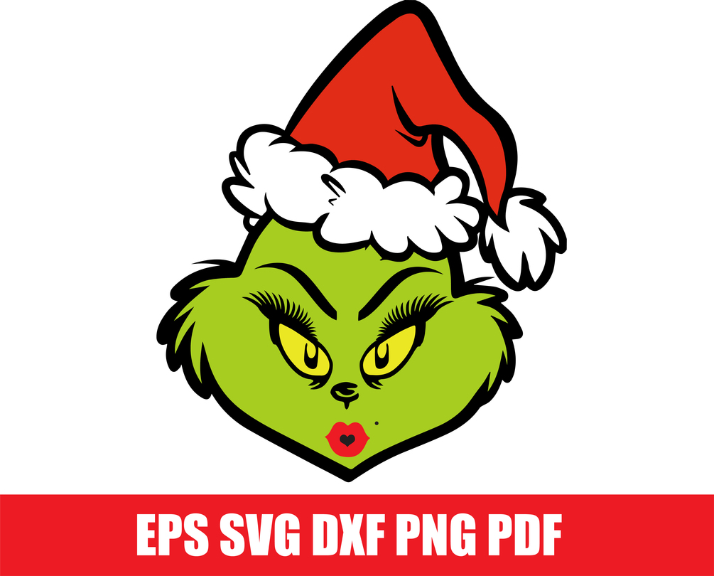 Grinch SVG, Mrs Grinch Face SVG, Christmas SVG, Grinch Smile Svg ...