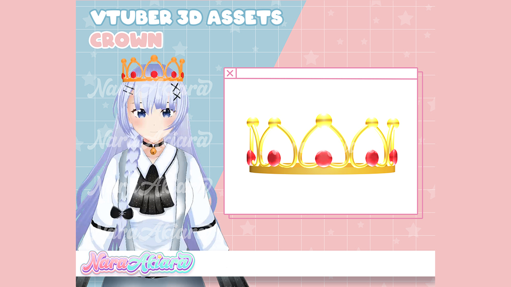 3D Vtuber Assets Magnificent Crown Vroid Commission, 3D assets ready to ...