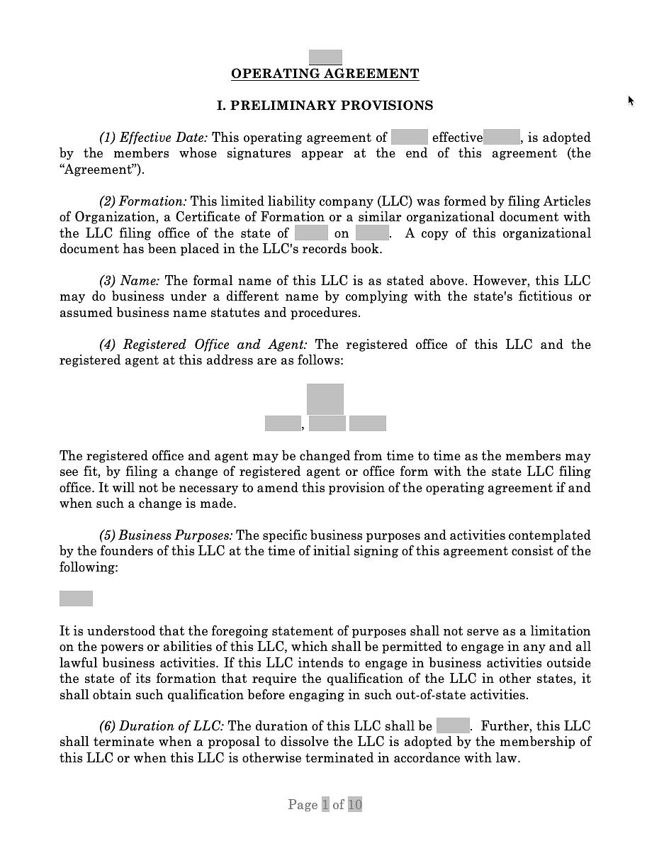 LLC Operating Agreement