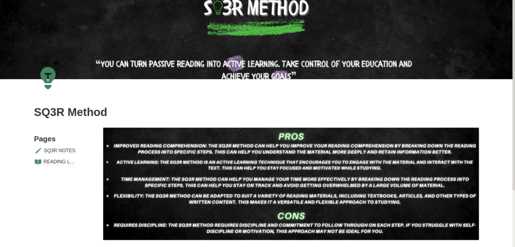 Revolutionize Your Study Habits with the Ultimate SQ3R Method Notion ...