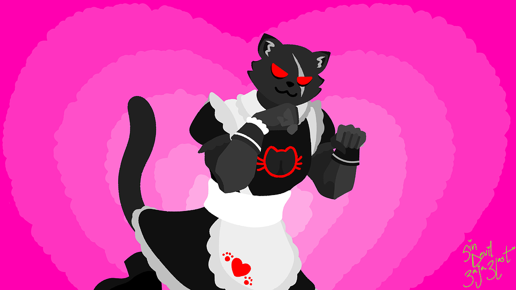 Shadow Maid Meowscles Desktop Wallpaper